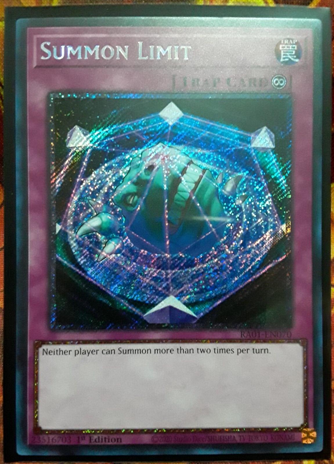 Summon Limit [Platinum Secret Rare] RA01-EN070 Prices | YuGiOh 25th ...