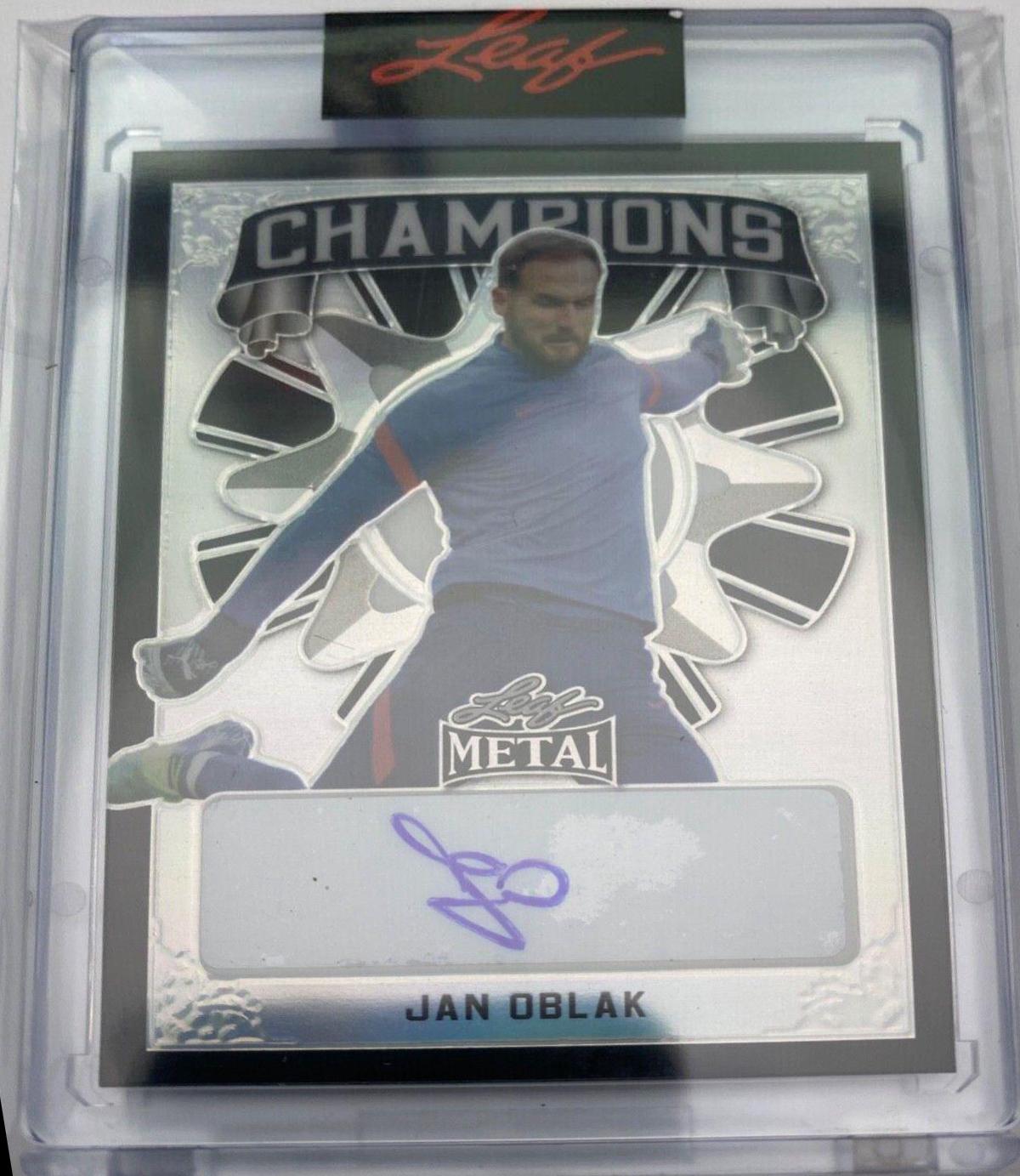 Jan Oblak [Prismatic Black] #C-JO1 Prices | 2022 Leaf Metal Champions ...