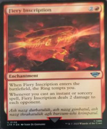 Fiery Inscription [Foil] #126 Prices | Magic Lord of the Rings | Magic ...