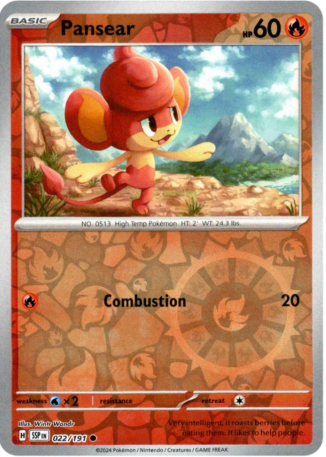 Pansear [Reverse Holo] #22 Prices | Pokemon Surging Sparks | Pokemon Cards