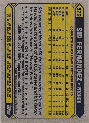 Sid Fernandez #570 Prices | 1987 Topps | Baseball Cards