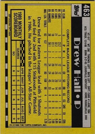 Drew Hall #463 Prices | 1990 Topps | Baseball Cards