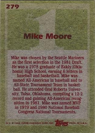 Mike Moore #279 Prices | 1985 Topps | Baseball Cards