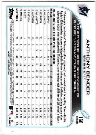 Anthony Bender #160 Prices [Rookie] | 2022 Topps | Baseball Cards