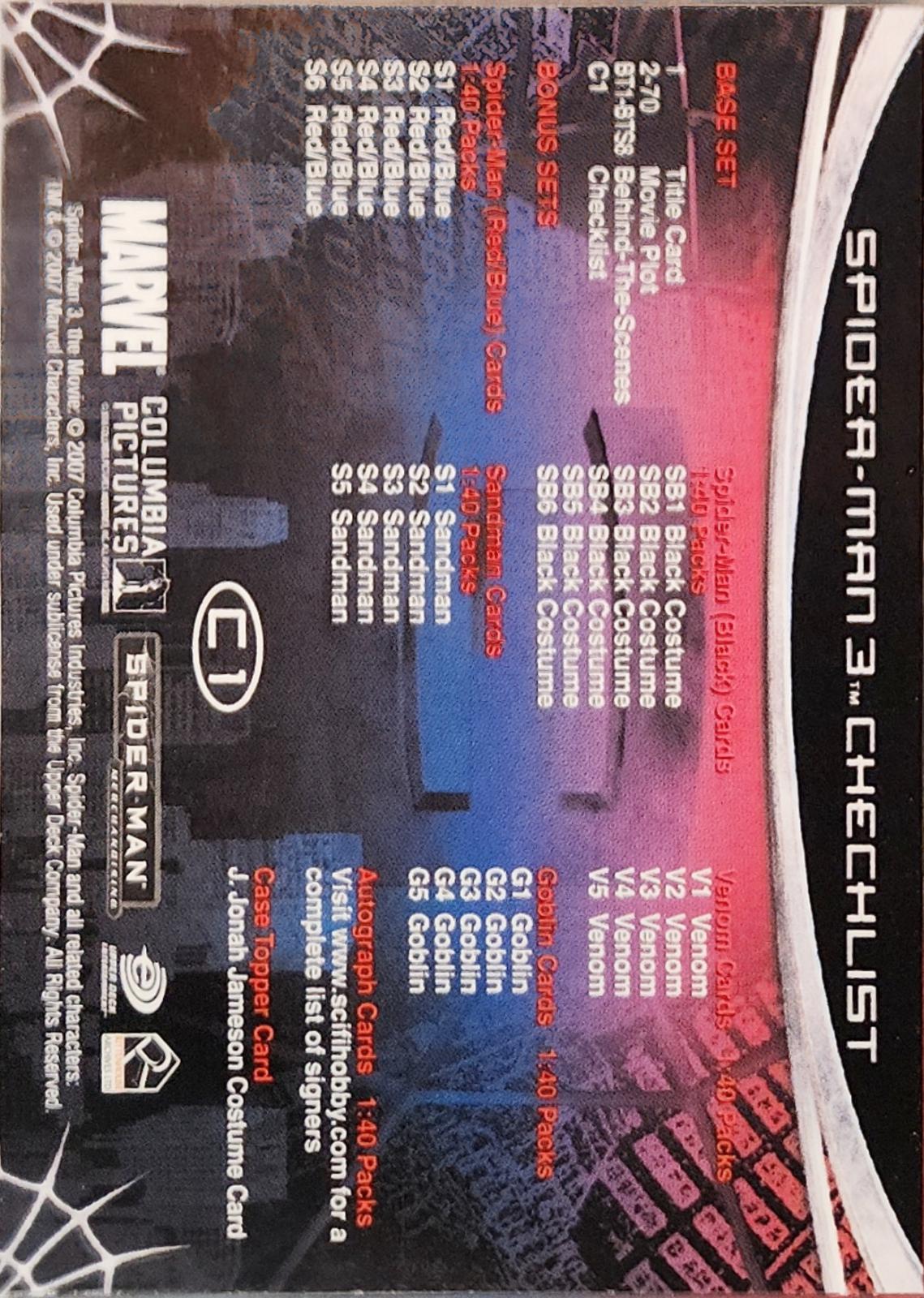 Checklist Prices | Marvel 2007 Rittenhouse Archives Spider-Man 3 Movie ... Checklist Prices | Marvel 2007 Rittenhouse Archives Spider-Man 3 Movie ...