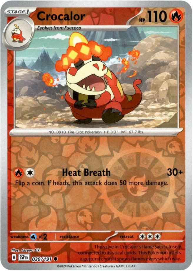 Crocalor [Reverse Holo] #30 Prices | Pokemon Surging Sparks | Pokemon Cards