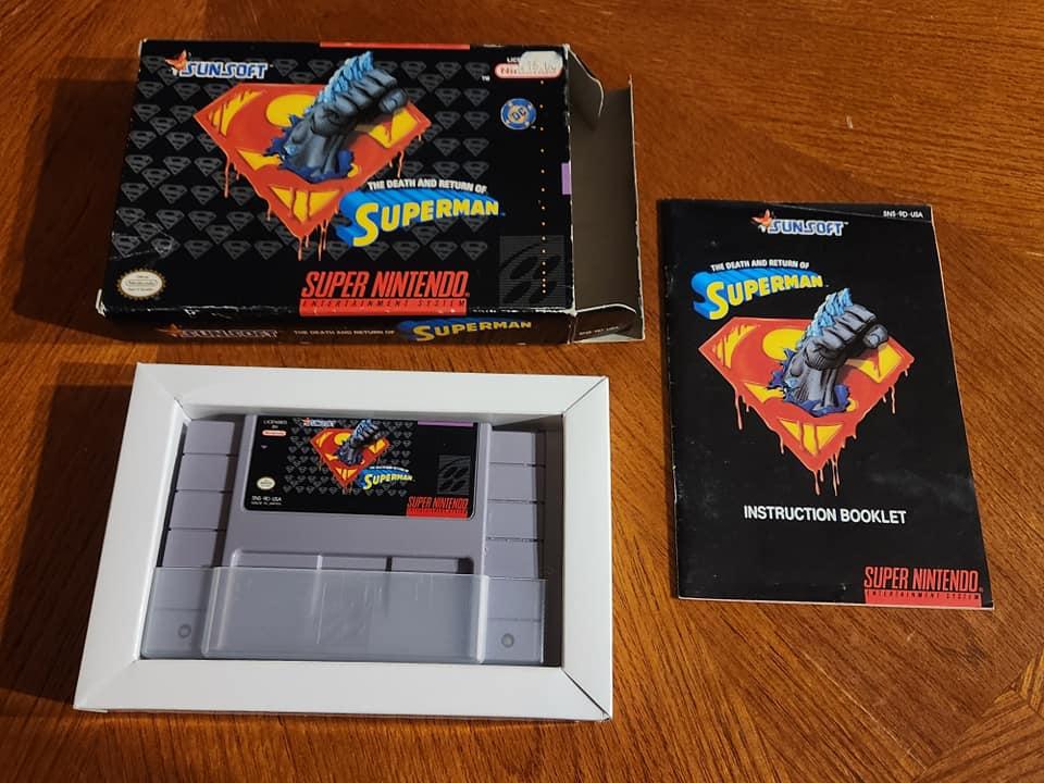 The Death and Return of Superman | Item, Box, and Manual | Super Nintendo