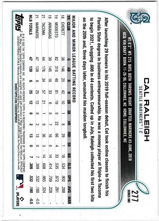 Cal Raleigh #277 Prices [Rookie] | 2022 Topps | Baseball Cards