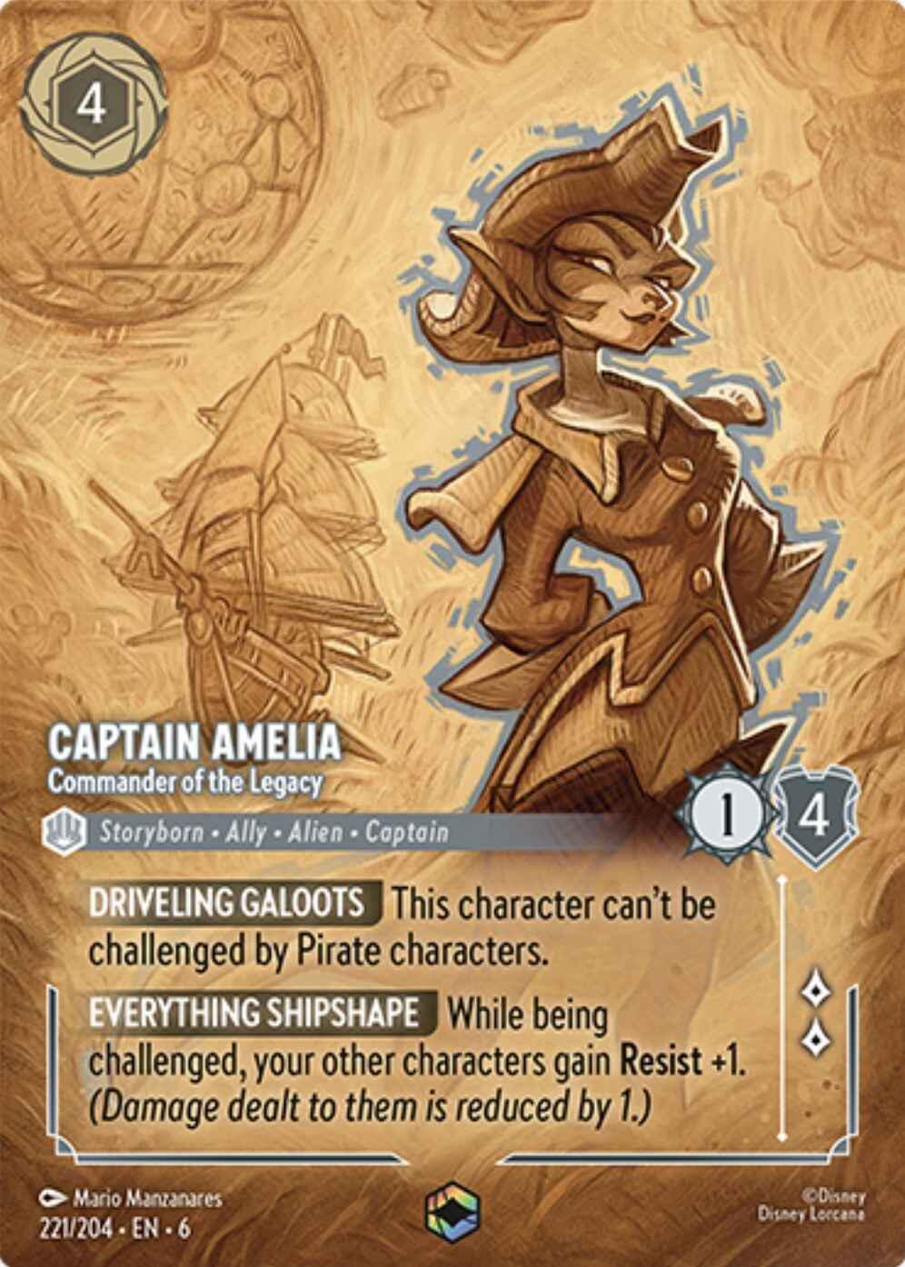 Captain Amelia - Commander of the Legacy [Enchanted Cold Foil] #221 ...