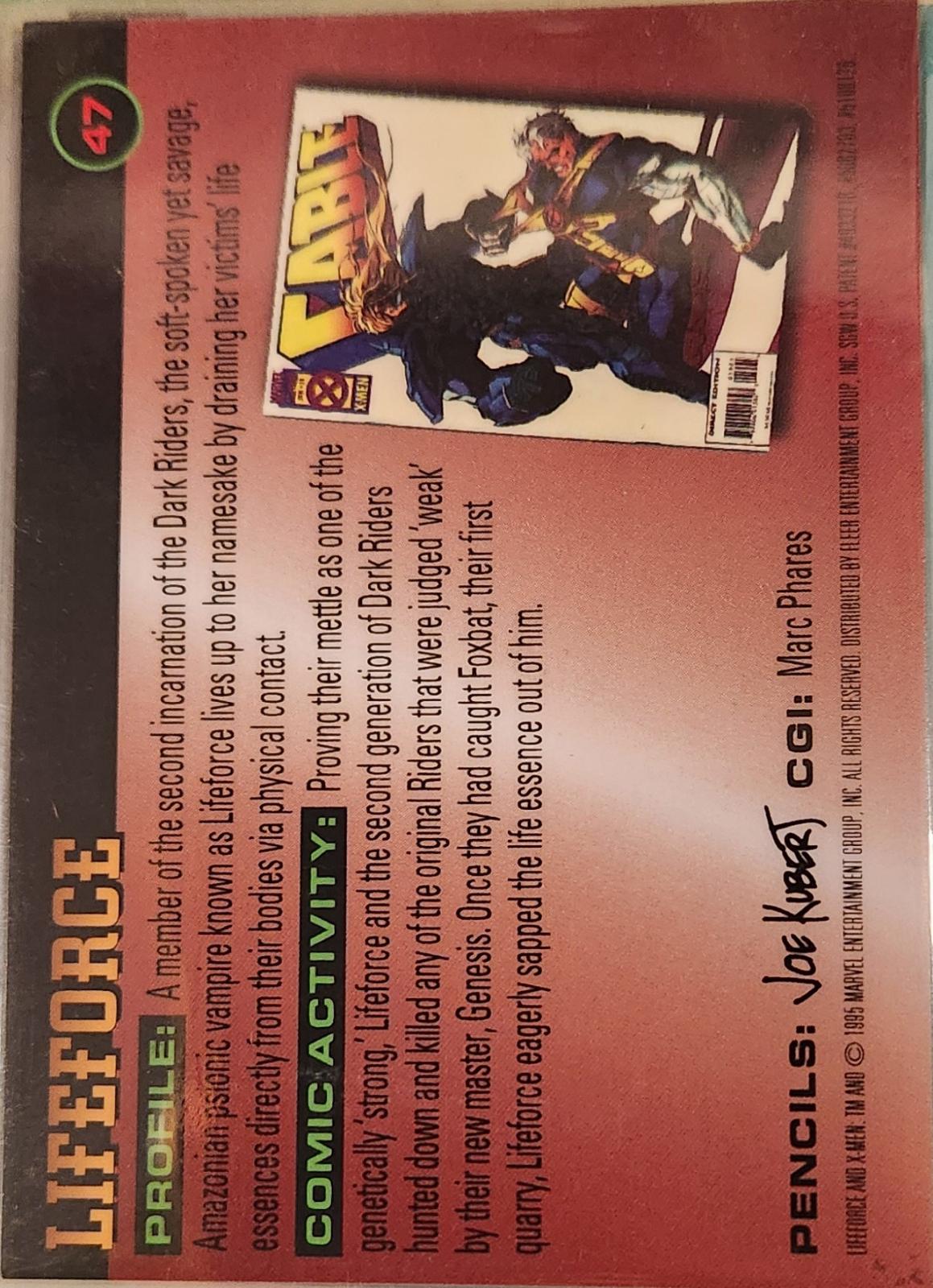 Lifeforce #47 Prices | Marvel 1995 Ultra X-Men All Chromium | Marvel Cards