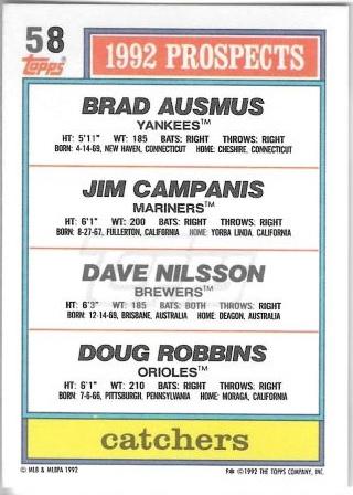 Top Prospects [Catchers] #58 Prices | 1992 Topps | Baseball Cards