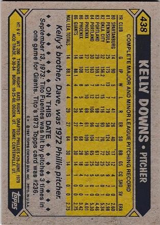 Kelly Downs #438 Prices [Rookie] | 1987 Topps | Baseball Cards