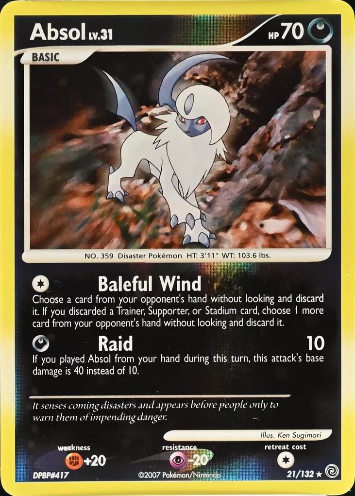 Absol [Reverse Holo] #21 Prices | Pokemon Secret Wonders | Pokemon Cards