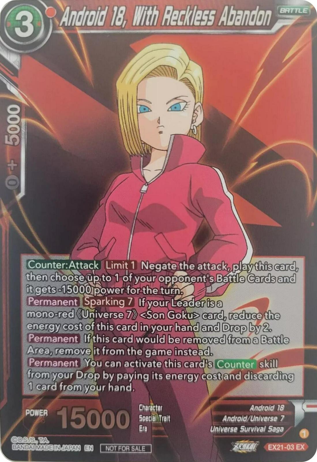 Android 18, With Reckless Abandon EX21-03 Prices | Dragon Ball Super ...