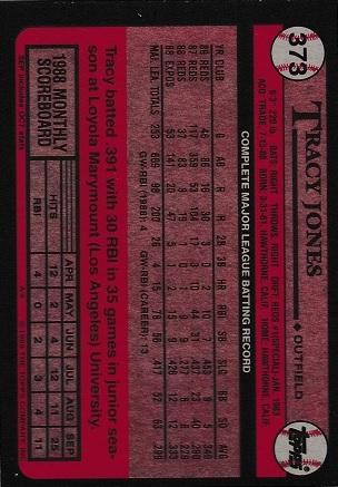 Tracy Jones #373 Prices | 1989 Topps | Baseball Cards