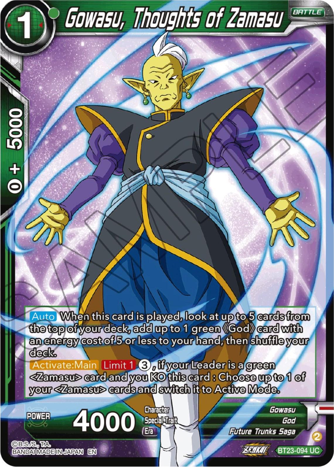 Gowasu, Thoughts of Zamasu BT23-094 Prices | Dragon Ball Super Perfect ...