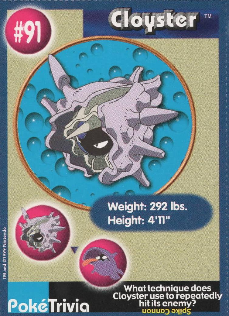 Cloyster #91 Prices | Pokemon Burger King | Pokemon Cards