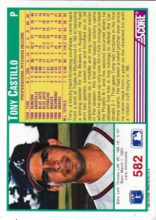 Tony Castillo #582 Prices | 1991 Score | Baseball Cards
