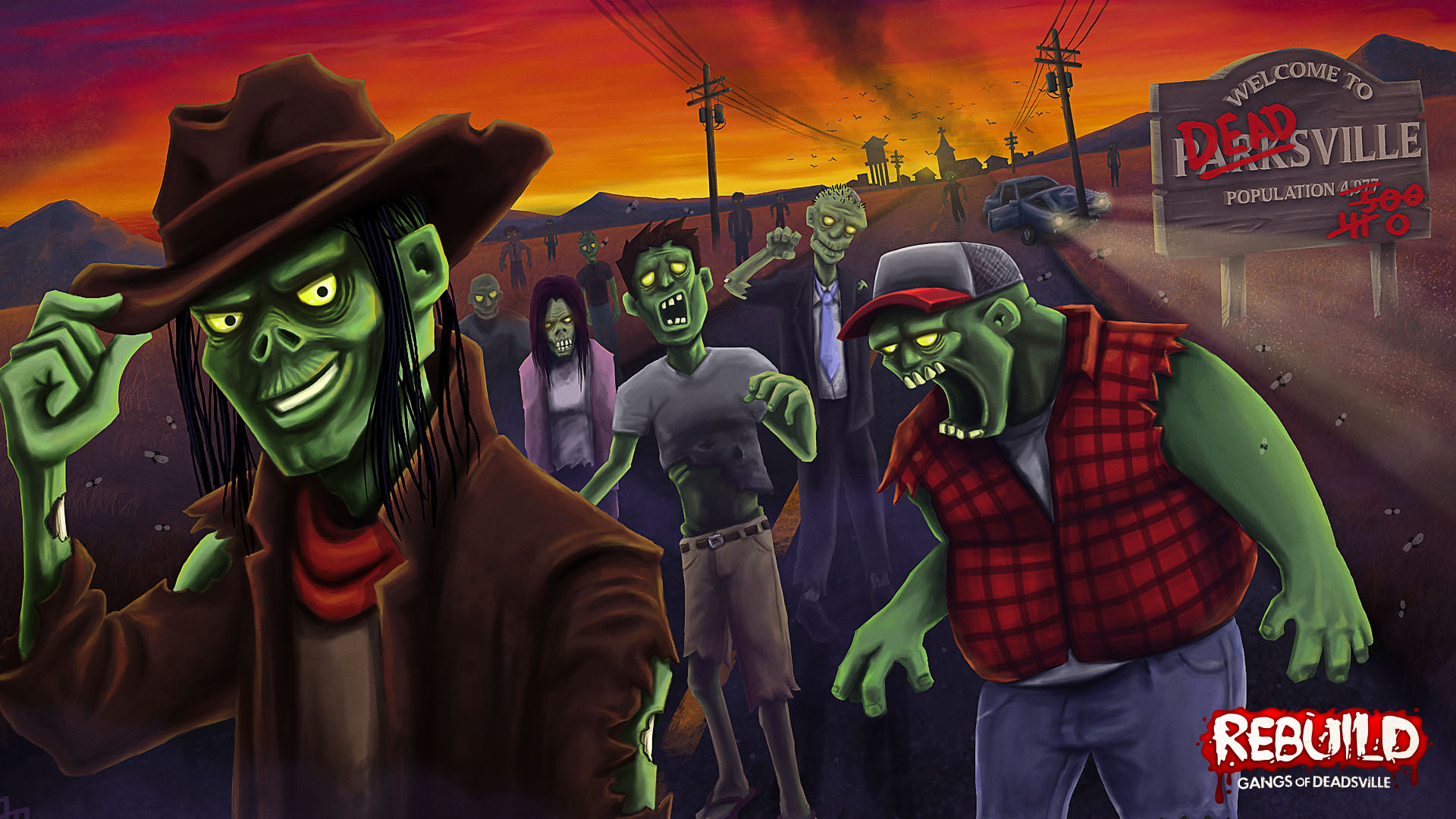 Rebuild 3: Main menu art – Northway Games